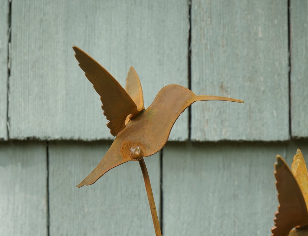 Metal Hummingbird Set - Garden Art - Etsy