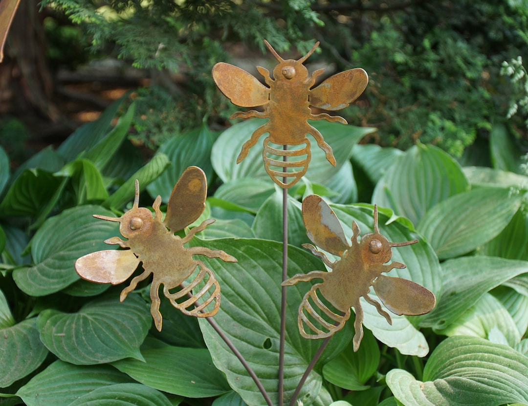 Metal Bumble Bee Set - Garden Art - Etsy