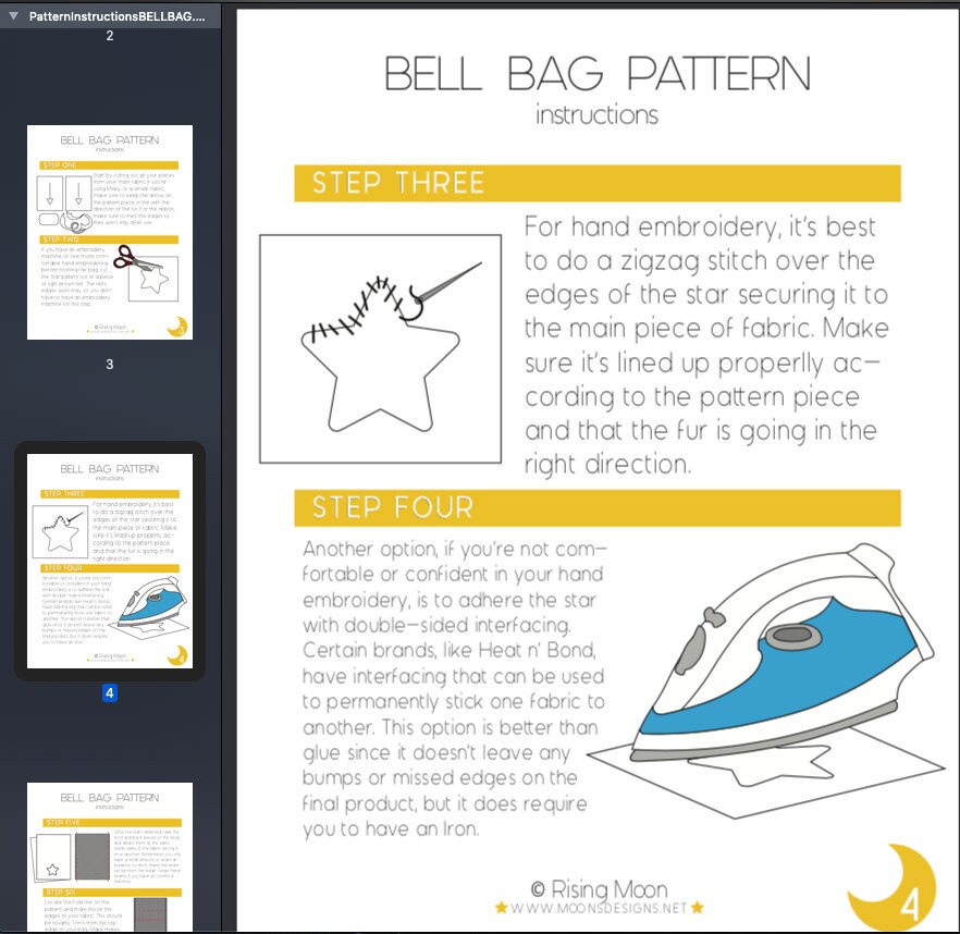 Patterns(one Size)- Star Bag Printable Pattern - Etsy