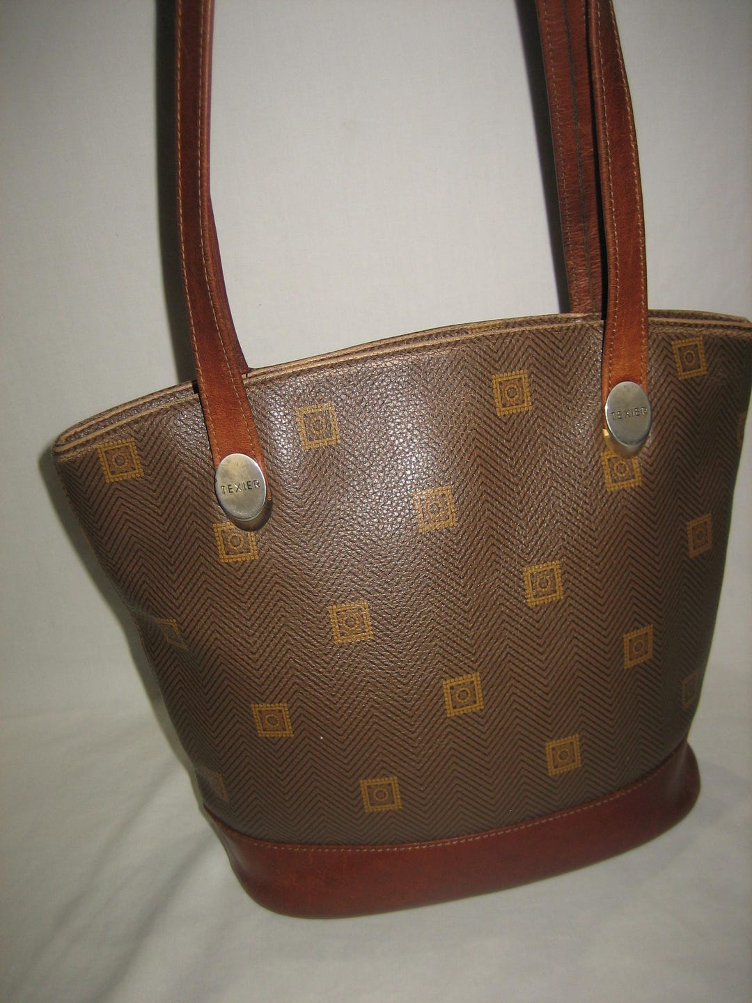 Texier Brown Leather Bucket Handbag - Etsy