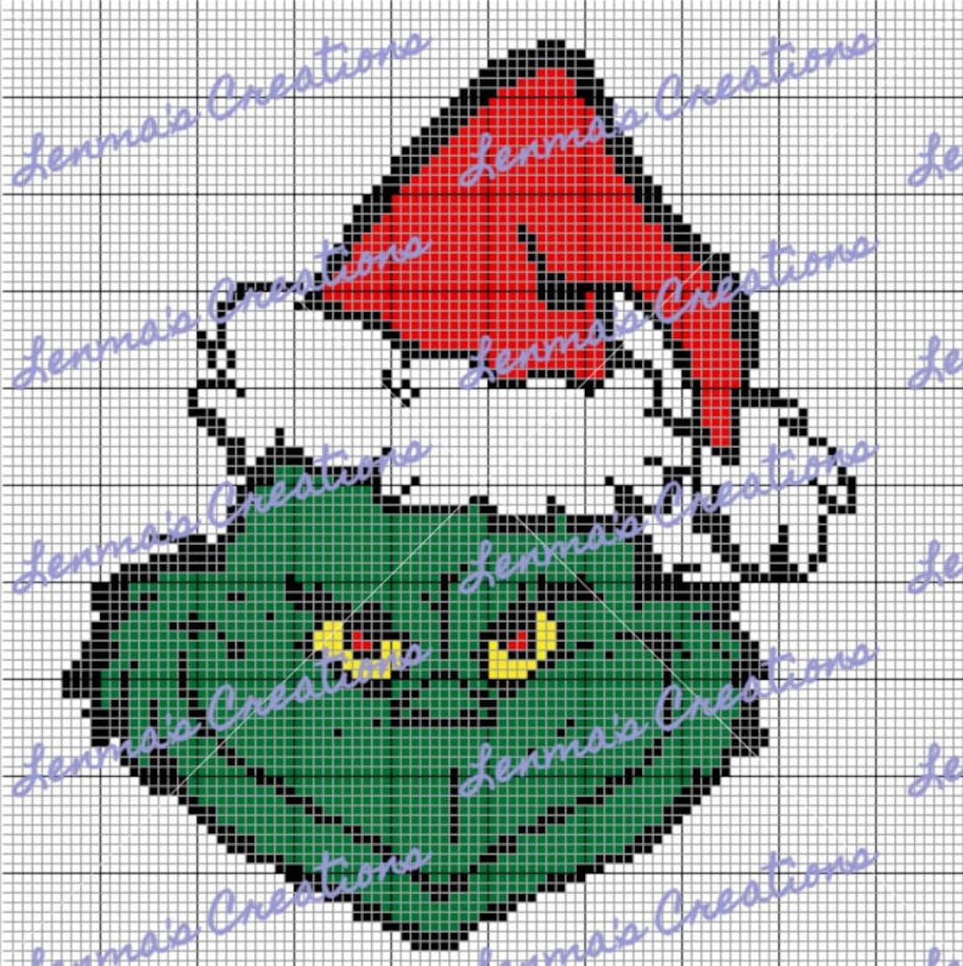 Christmas Grinch Graph Pattern 100x100 - Etsy