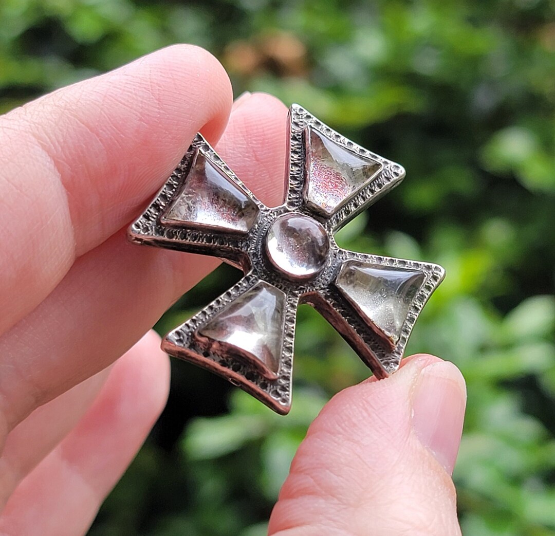 ANTIQUE Solid Silver Georgian to Victorian Maltese Cross Pattee Rock ...
