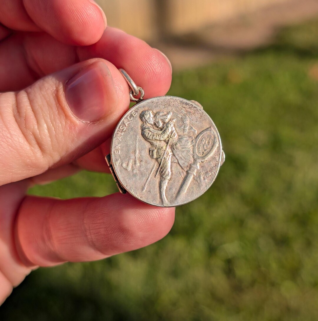 ANTIQUE Emile Aka Henry Dropsy WWI Coin Medal Locket "en Alsace" - Etsy
