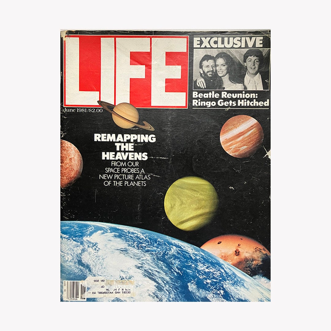 80s Life Magazine June 1981 Issue Remapping the Heavens / Beatle Reunion / Ringo Star Wedding ...