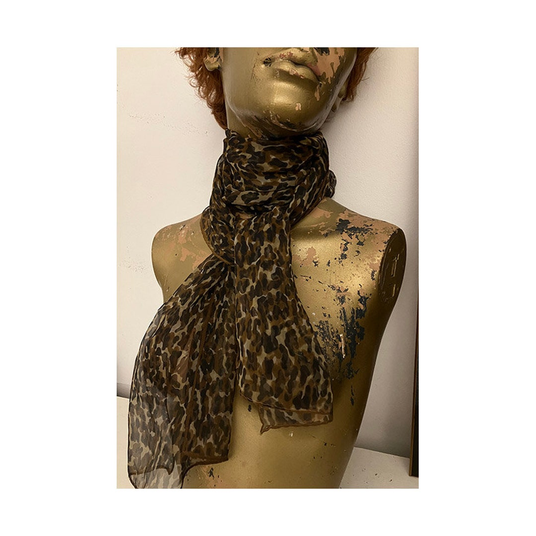 Vintage Animal Print Scarf Sheer Chiffon Priced for 2 Scarves Together ...