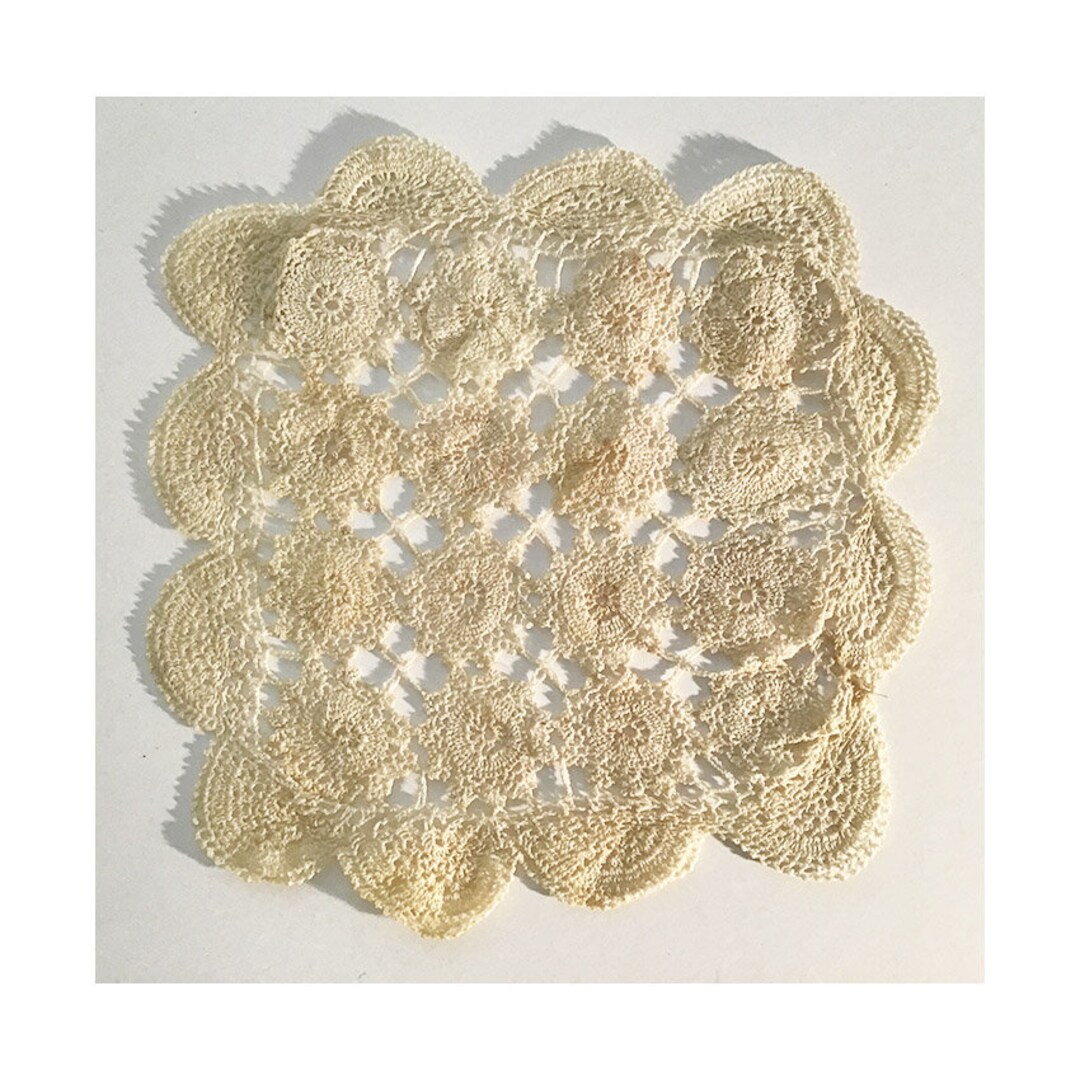 Vintage Lacy Doily With Scalloped Edges Delicate Crocheted Tea - Etsy