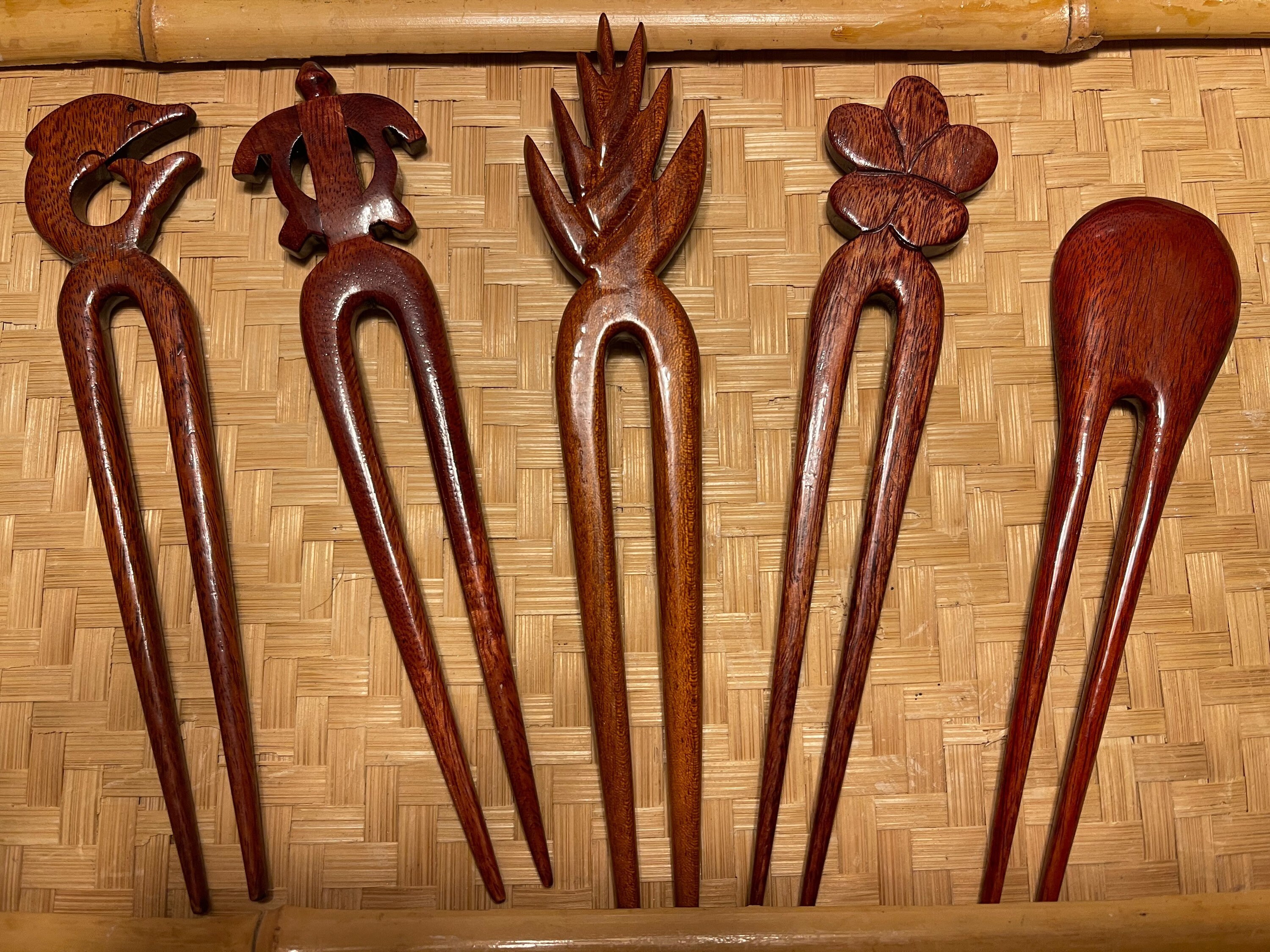 Koa Wood Hair Picks - Etsy