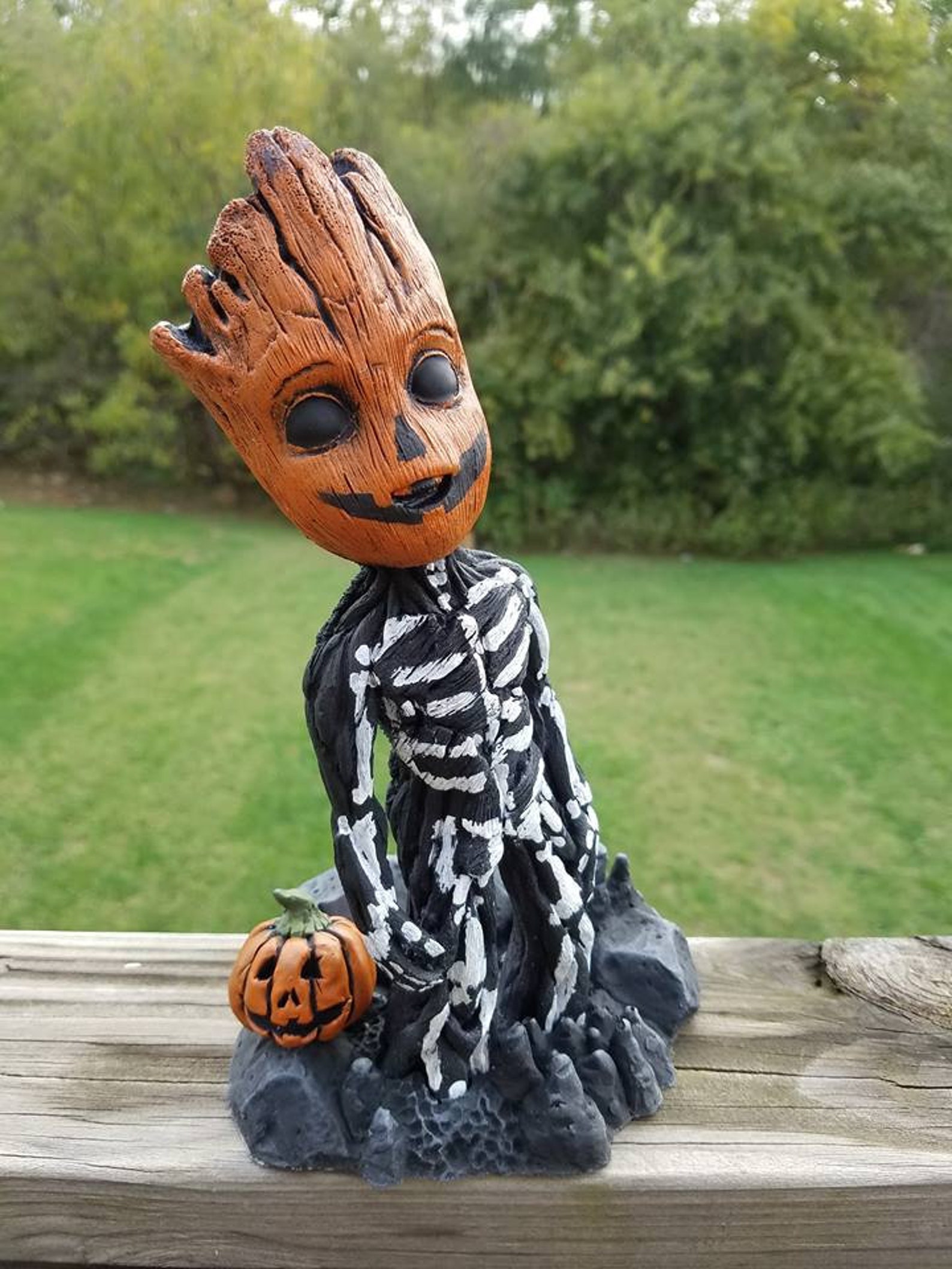 Life Size Baby Groot Sculpture 9.5 Tall JACK-O-LANTERN - Etsy
