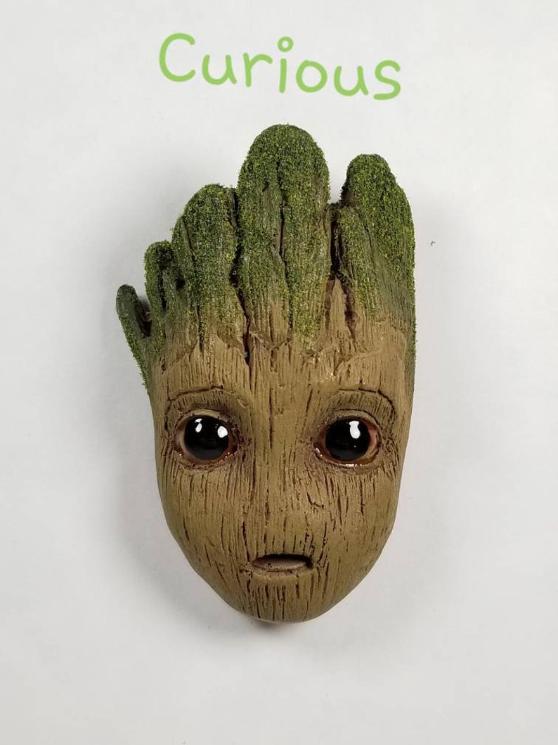 Hand Sculpted Baby Groot Face Fridge Magnet. - Etsy