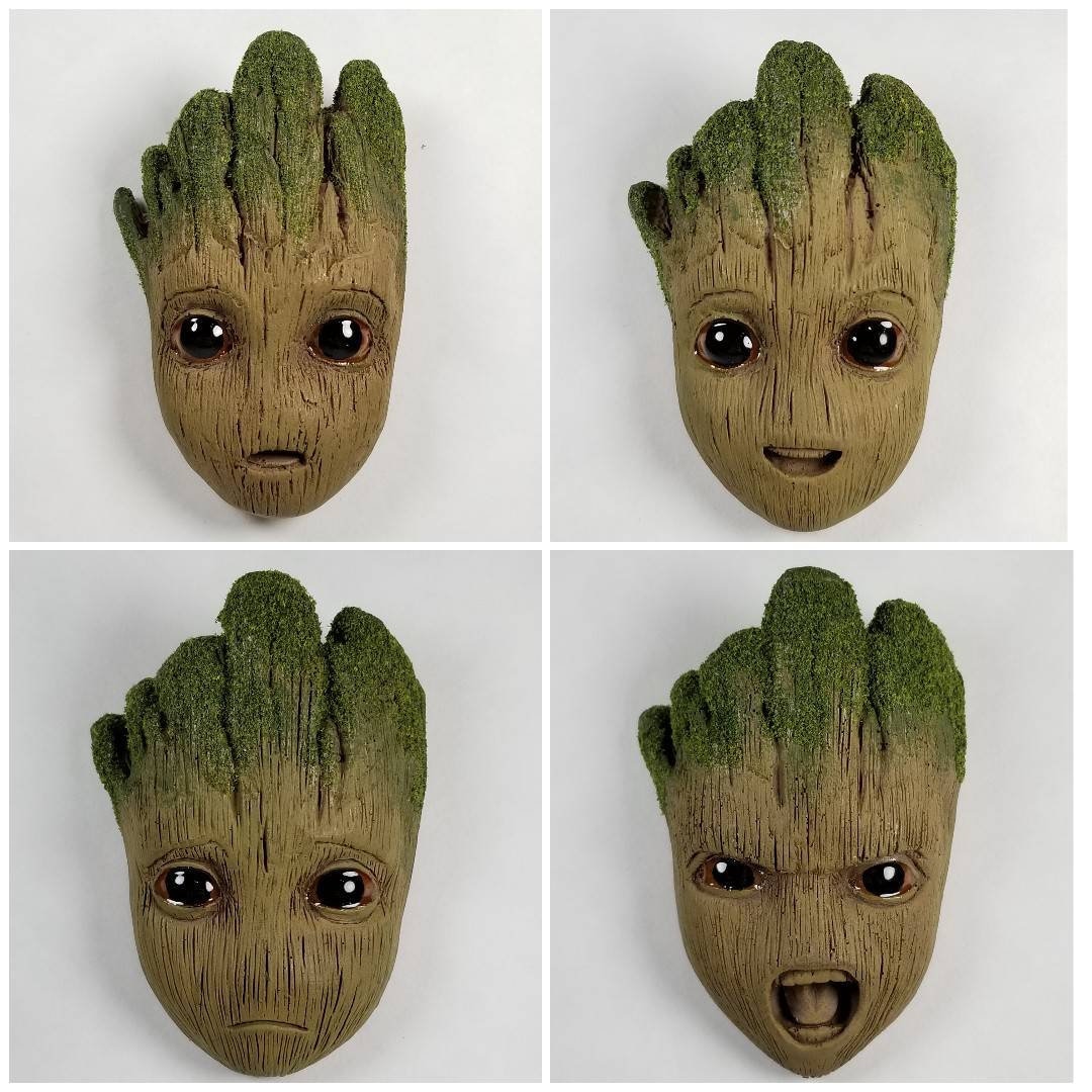 Hand Sculpted Baby Groot Face Fridge Magnet. - Etsy