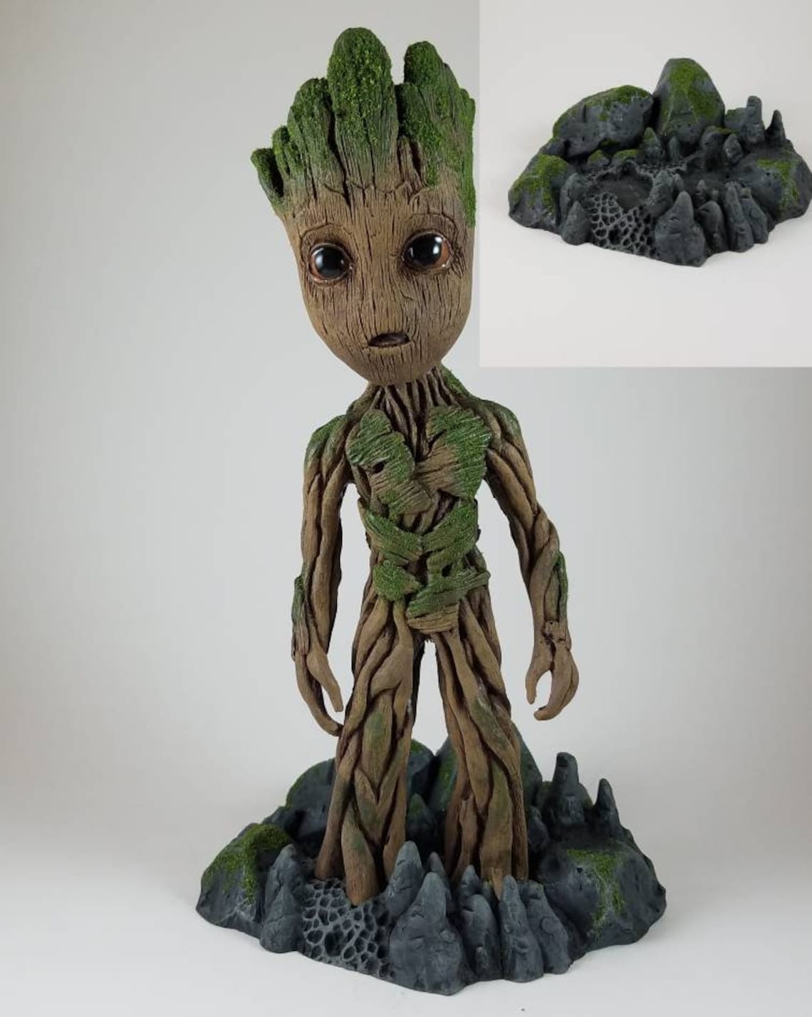 Baby Groot Life Size Sculpture Statue 9.5 Tall Base and - Etsy