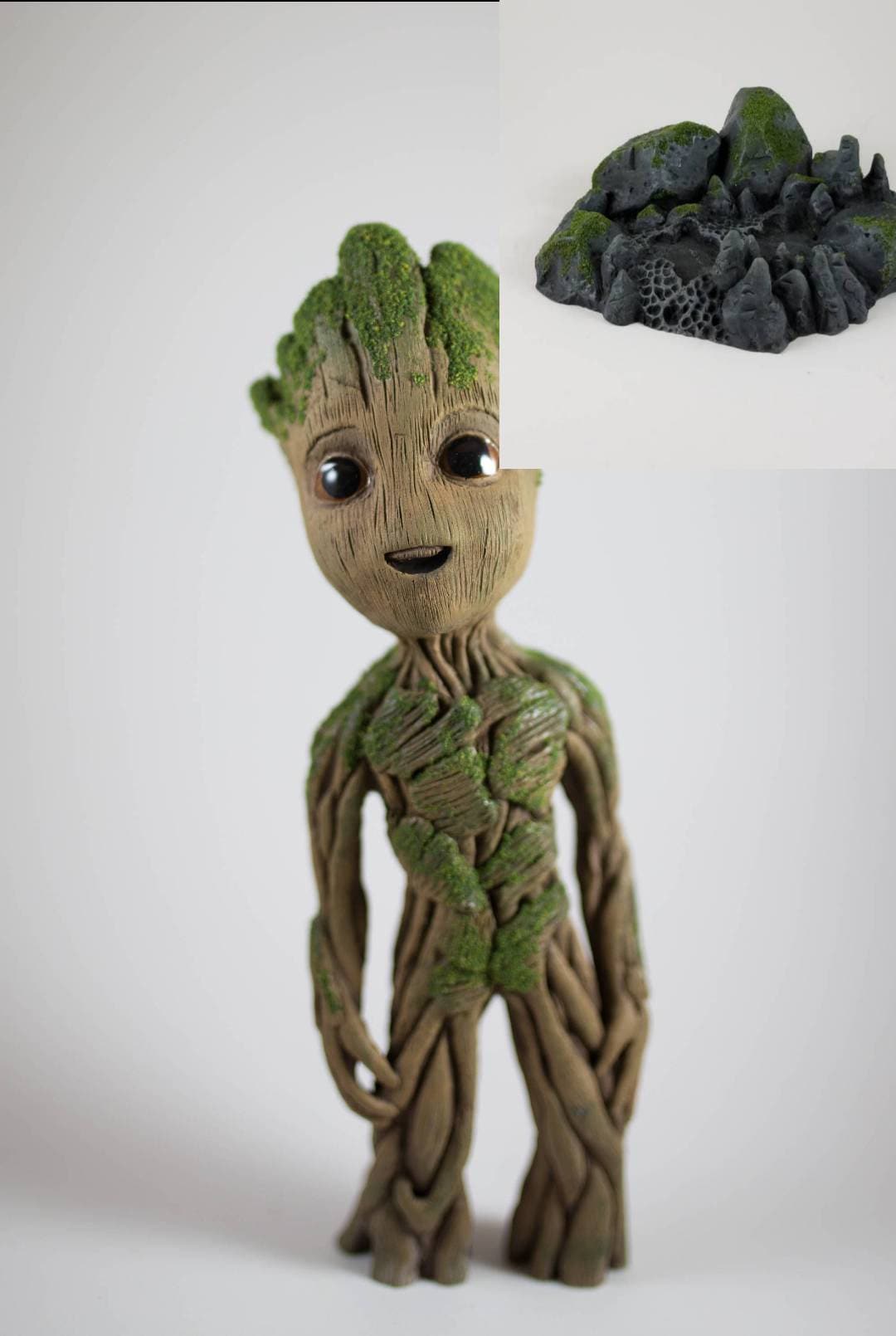 Handmade Baby Groot Sculpture: 9" Resin Statue With Base - Etsy