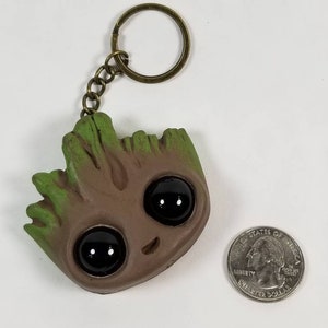 Hand Sculpted Baby Groot Keychain or Magnet - Etsy