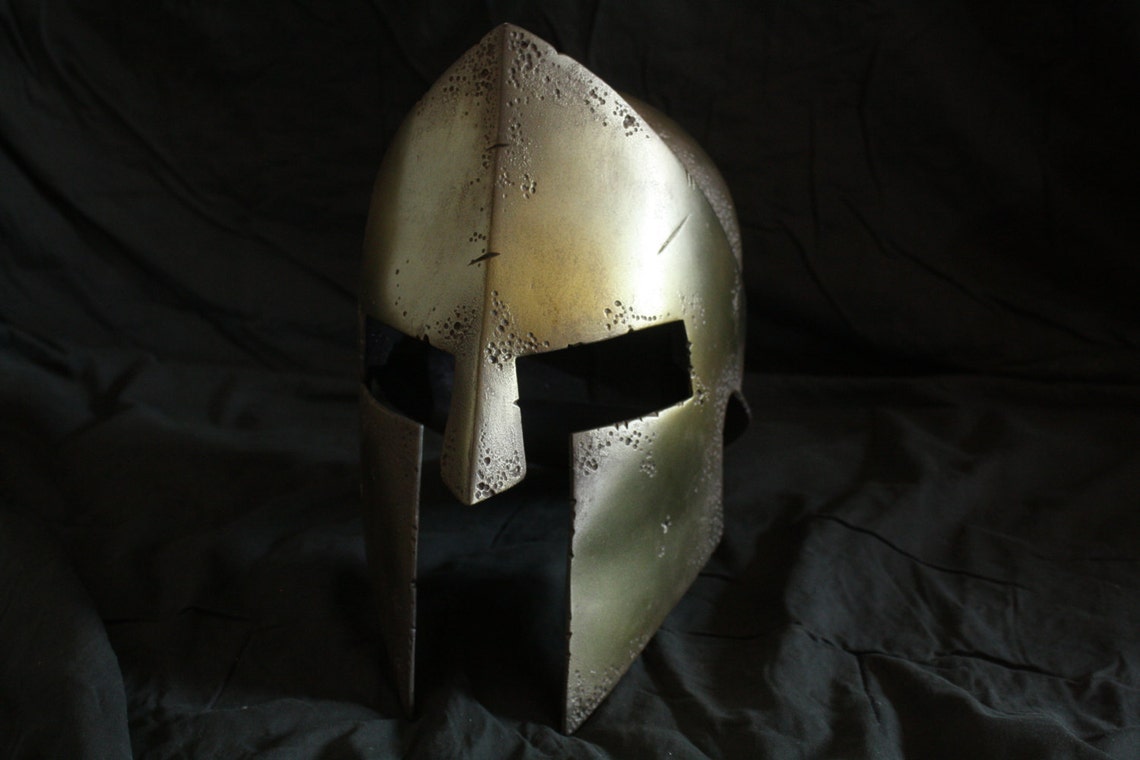 300 Spartan Helmet Mask Prop Costume Cosplay brown Patina - Etsy