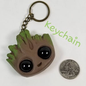 Hand Sculpted Baby Groot Keychain or Magnet - Etsy