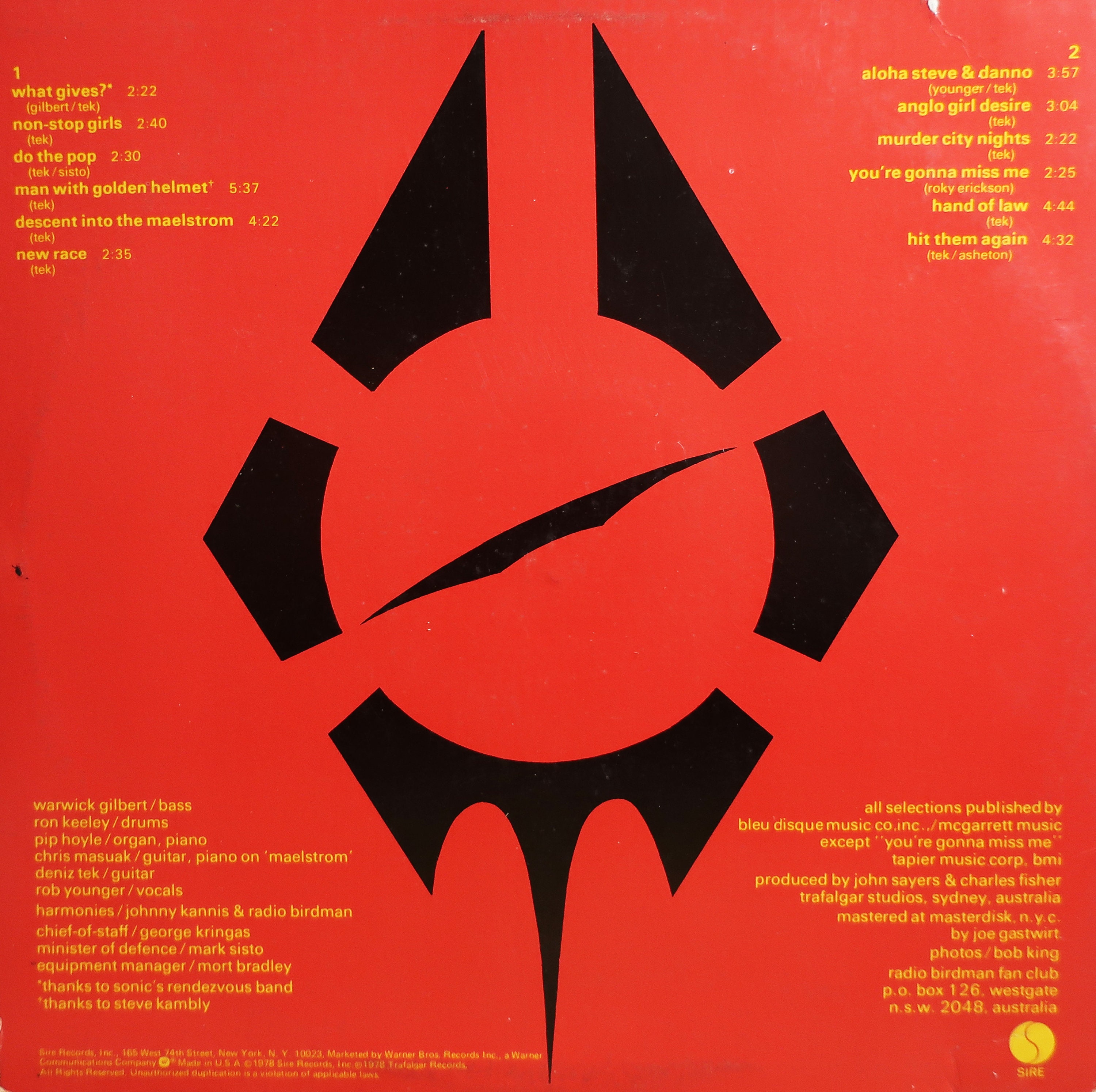 Rare Original '78 RADIO BIRDMAN Radios Appear Sire Records Vintage U.S ...