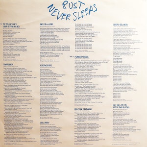 Original '79 NEIL YOUNG & Crazy Horse Rust Never Sleeps Reprise Records ...