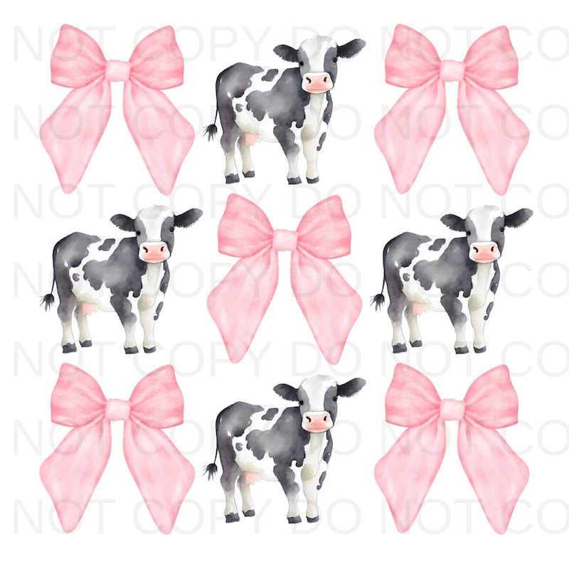 Black Cow Bow Sublimation - Etsy