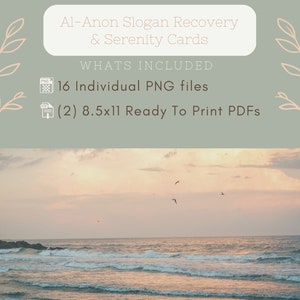 Al-anon AA Slogans Recovery Cards | Daily Inspirational Cards | Floral ...