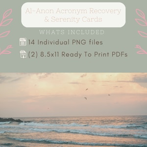 Al-anon AA Acronyms Recovery Cards | Sobriety Inspirational Cards ...