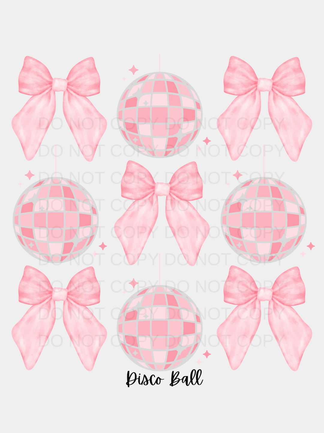 Coquette Bow Pink Disco Ball PNG Preppy Design - Sublimation Design ...