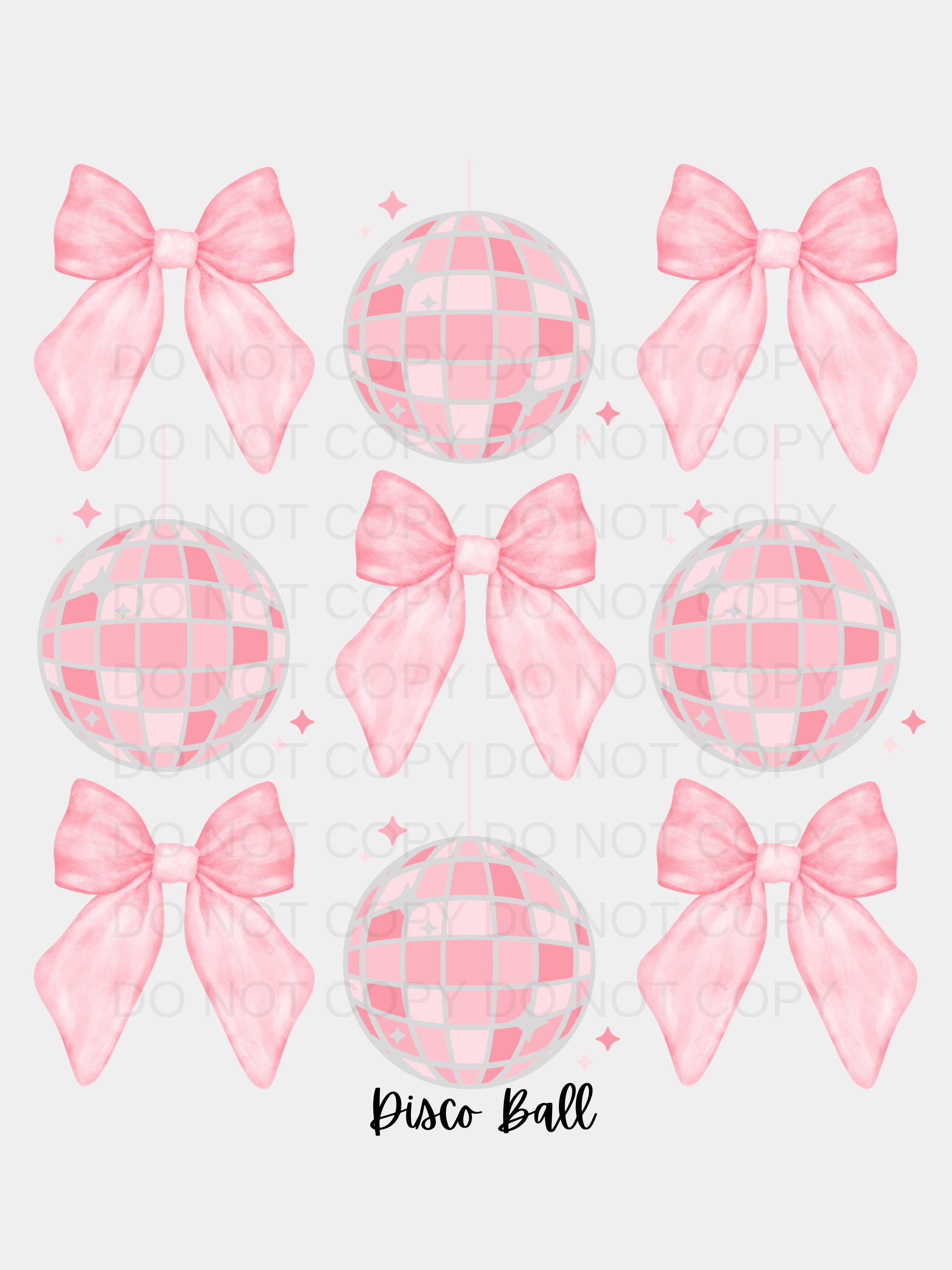 Coquette Bow Pink Disco Ball PNG Preppy Design Sublimation Design ...