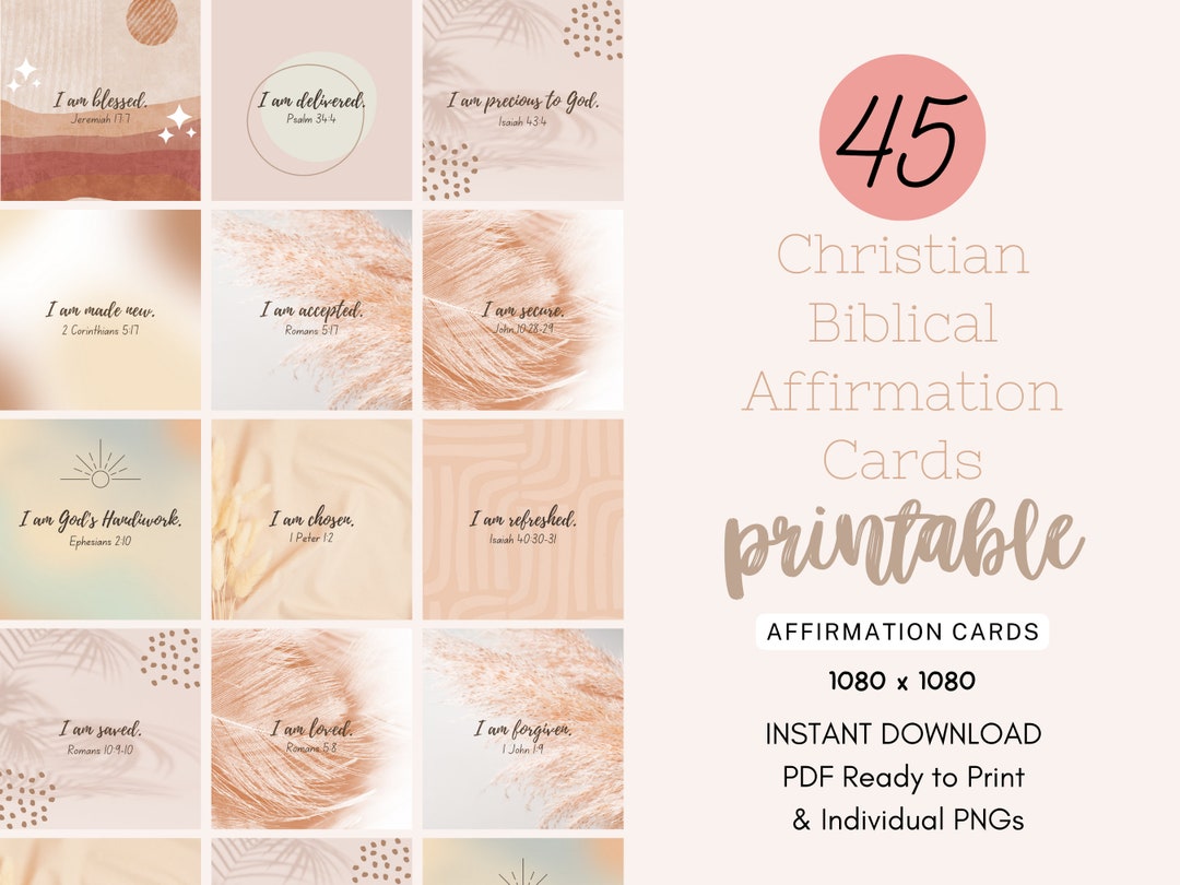 Christian Affirmation Boho Cards | Kindness | Inspirational | Bible ...