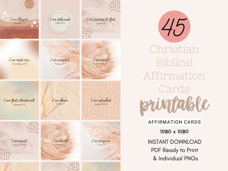 Daily Affirmation Cards | Kindness | Boho Inspirational | Bible ...