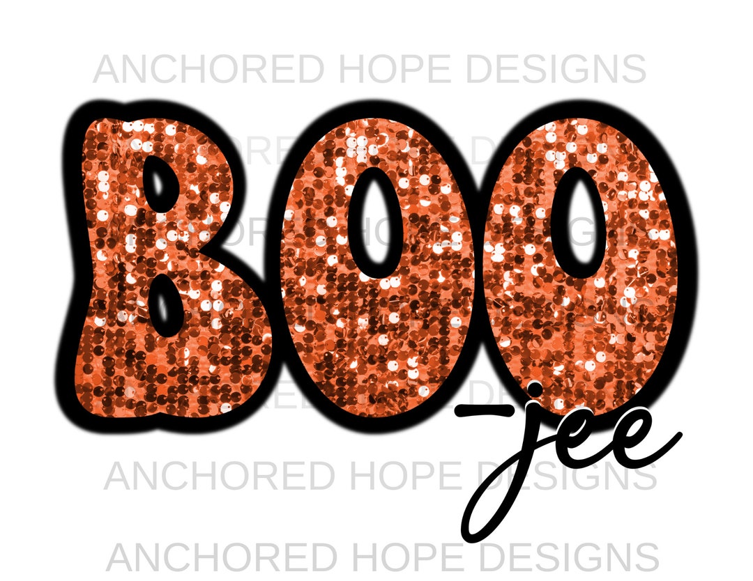 Halloween Boo-jee Faux Sequin Orange - PNG - Sublimation Design Download - Digital Design ...