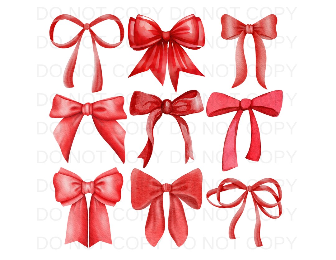 Coquette Red Bow Bows PNG Preppy Design - Sublimation Design Download ...
