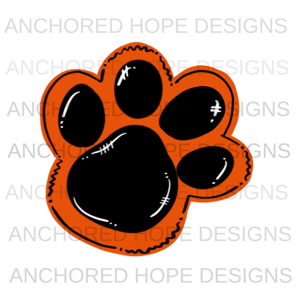 Orange Paw Print - Etsy