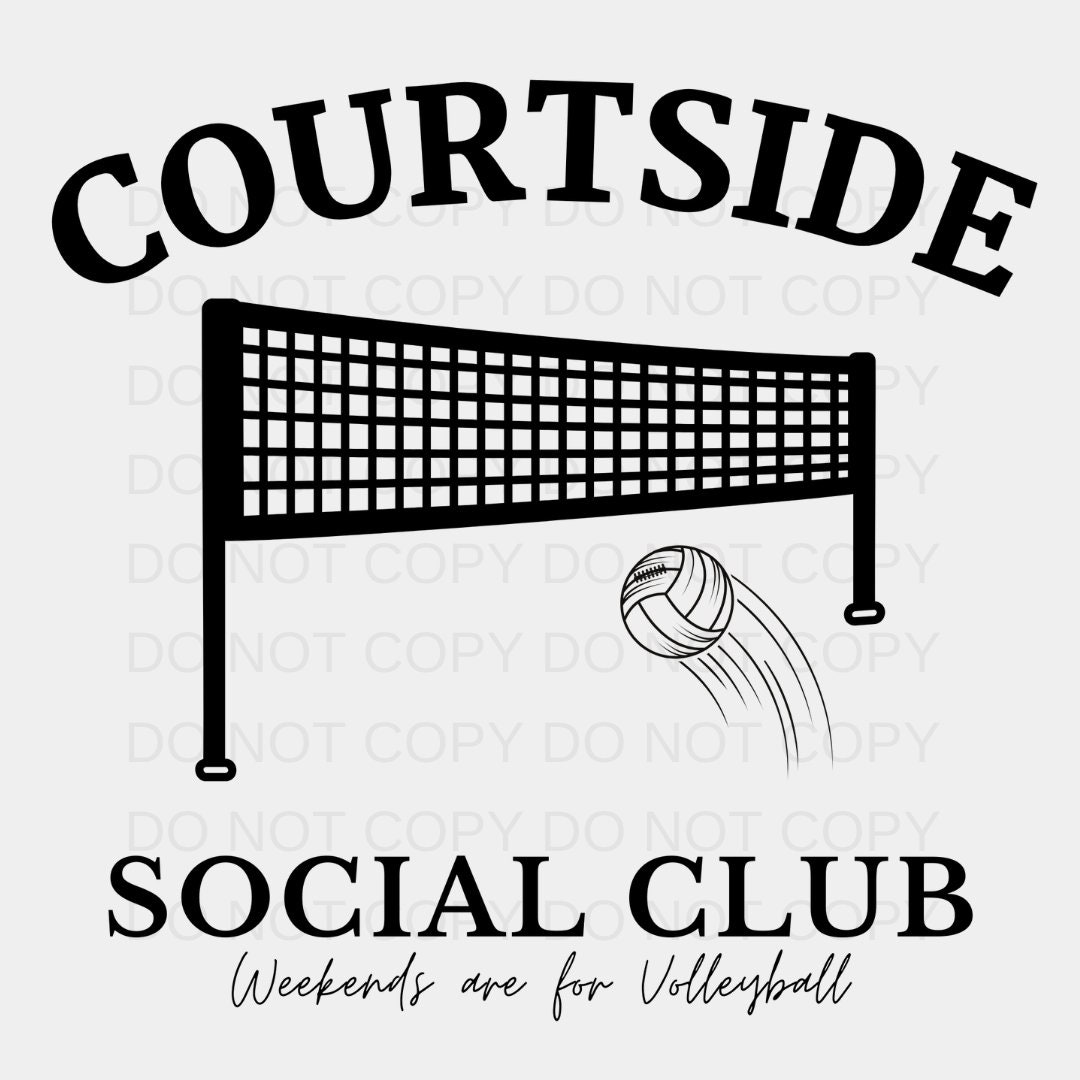 Volleyball Courtside Net Social Club PNG Preppy Design Sublimation Design Download Digital ...