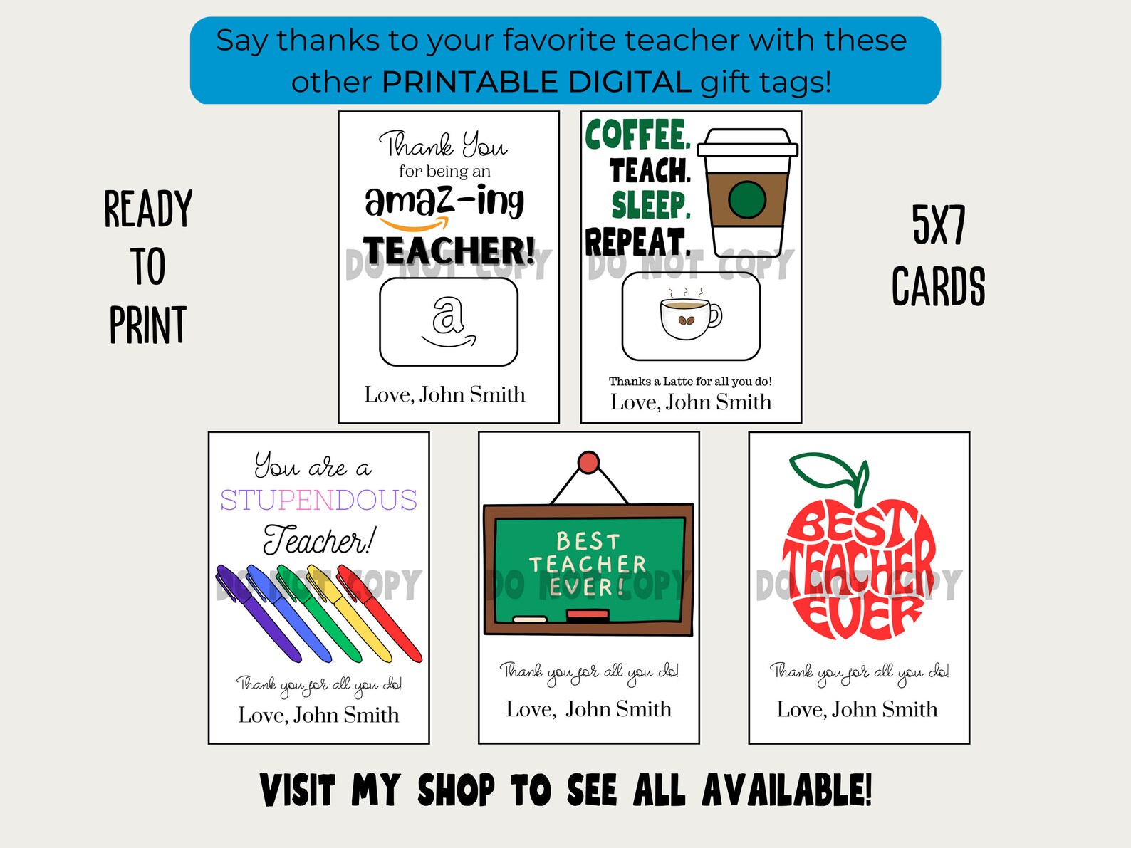 INSTANT DOWNLOAD Teacher Flair Pen Marker Gift Tag, Teacher ...