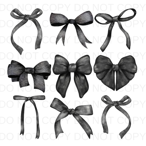 Black Bow Png Design - Etsy