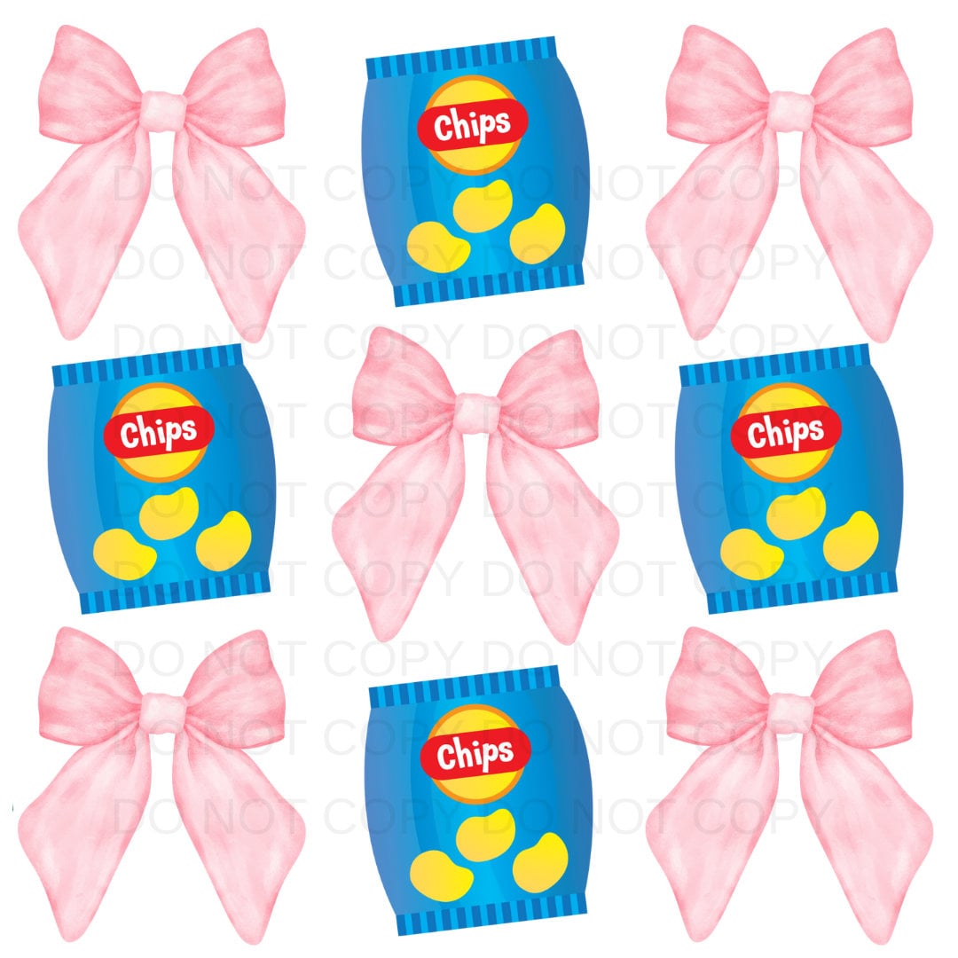 Coquette Bow Girl Potato Chips Snacks PNG Preppy Design - Sublimation ...