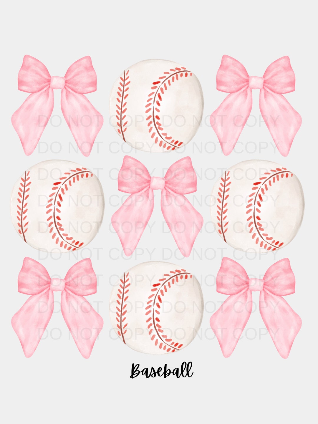 Coquette Bow Baseball PNG Preppy Design - Sublimation Design Download ...