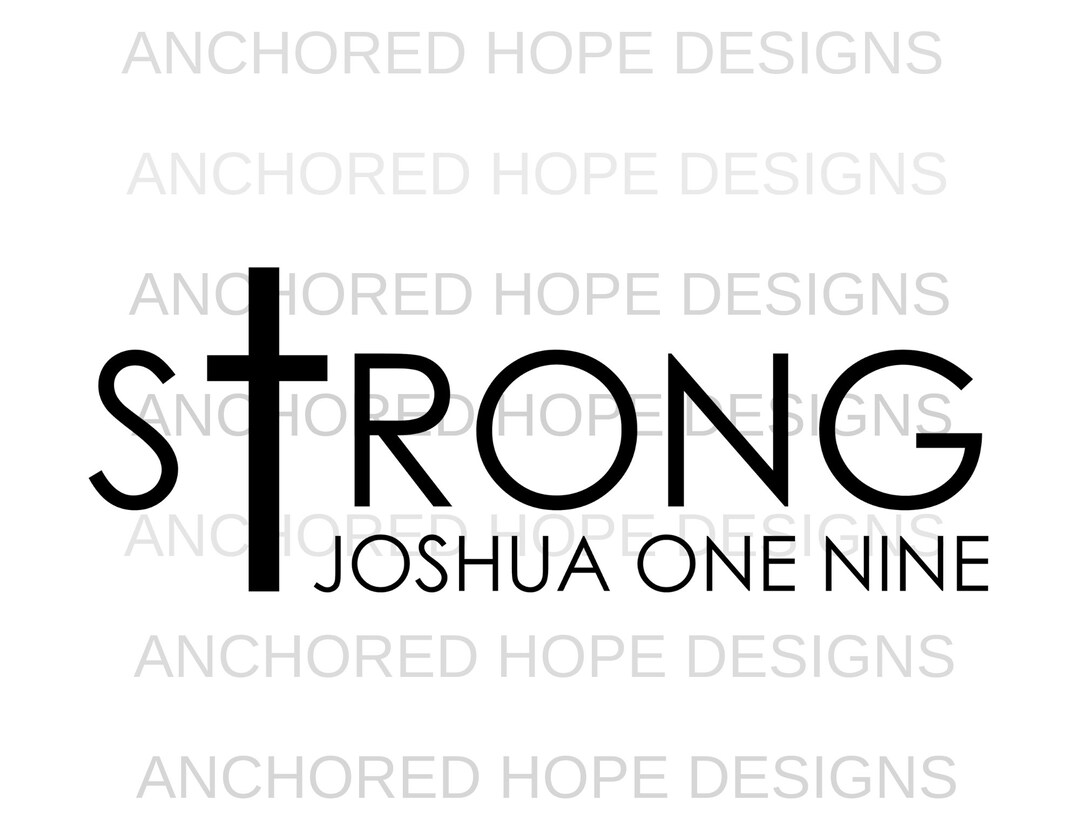 Strong Cross Joshua 1:9 PNG Worship Inspired Christian- Sublimation ...