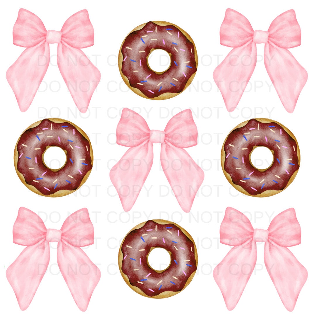 Coquette Bow Girl Chocolate Donut Snacks PNG Preppy Design ...