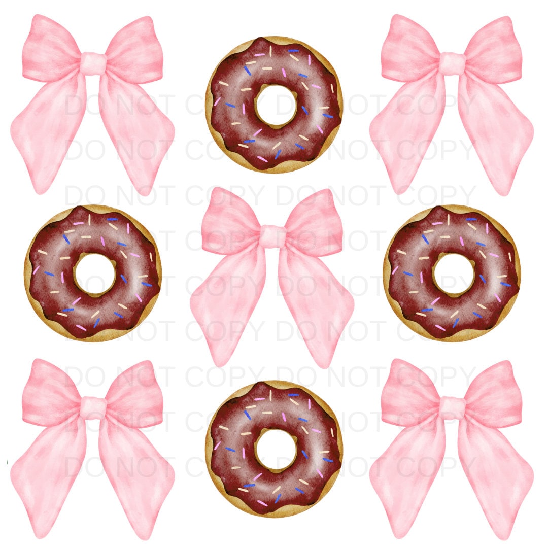 Coquette Bow Girl Chocolate Donut Snacks PNG Preppy Design ...