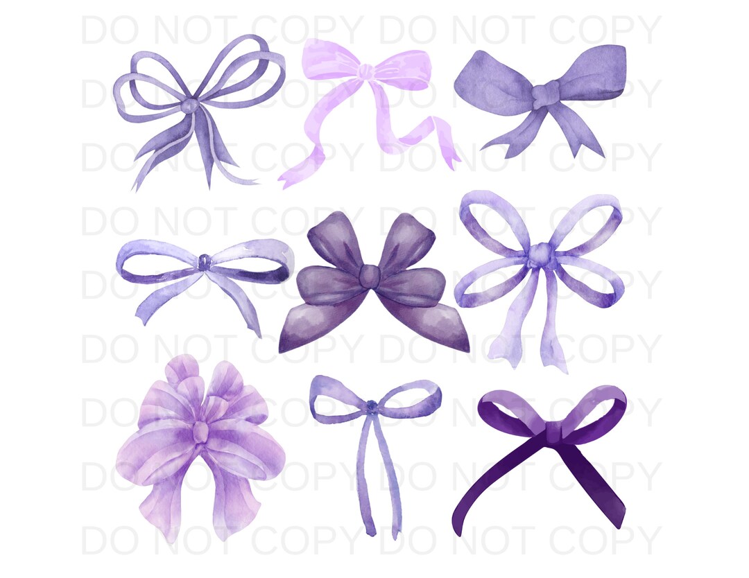 Coquette Purple Bow Bows PNG Preppy Design - Sublimation Design ...
