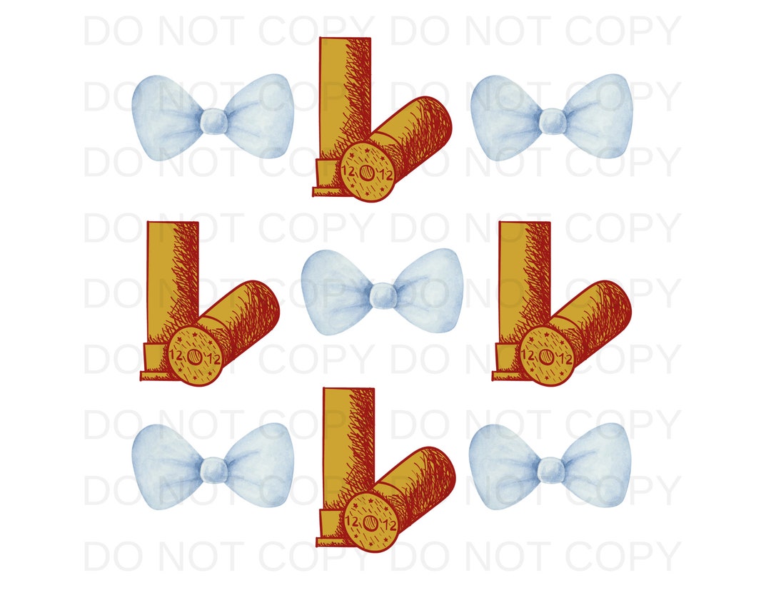 BOY Coquette Bowtie Shotgun Shell Hunting PNG Preppy Design ...