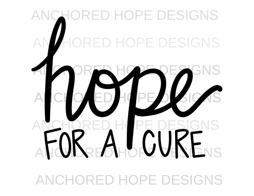 Hope for a Cure Doodle Letters Cancer Awareness PNG Hand Drawn Hand ...