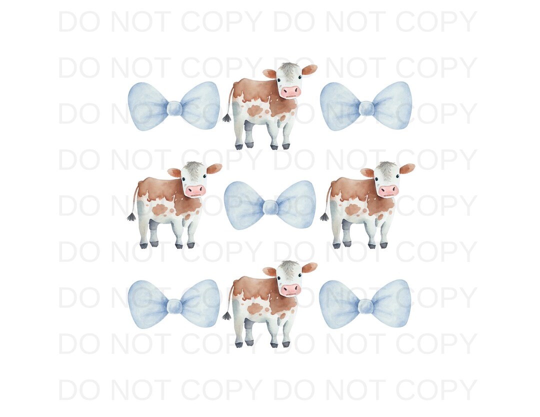 BOY Coquette Bowtie Brown Cow PNG Preppy Design Sublimation Design ...