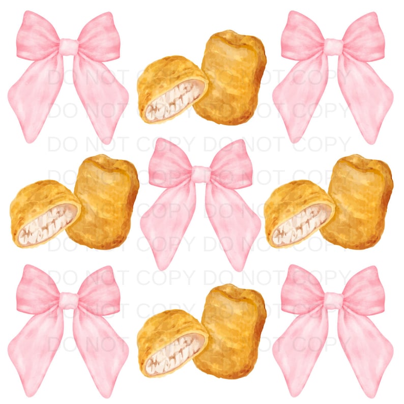 Coquette Bow Girl Chicken Nuggets Nuggies PNG Preppy Design ...