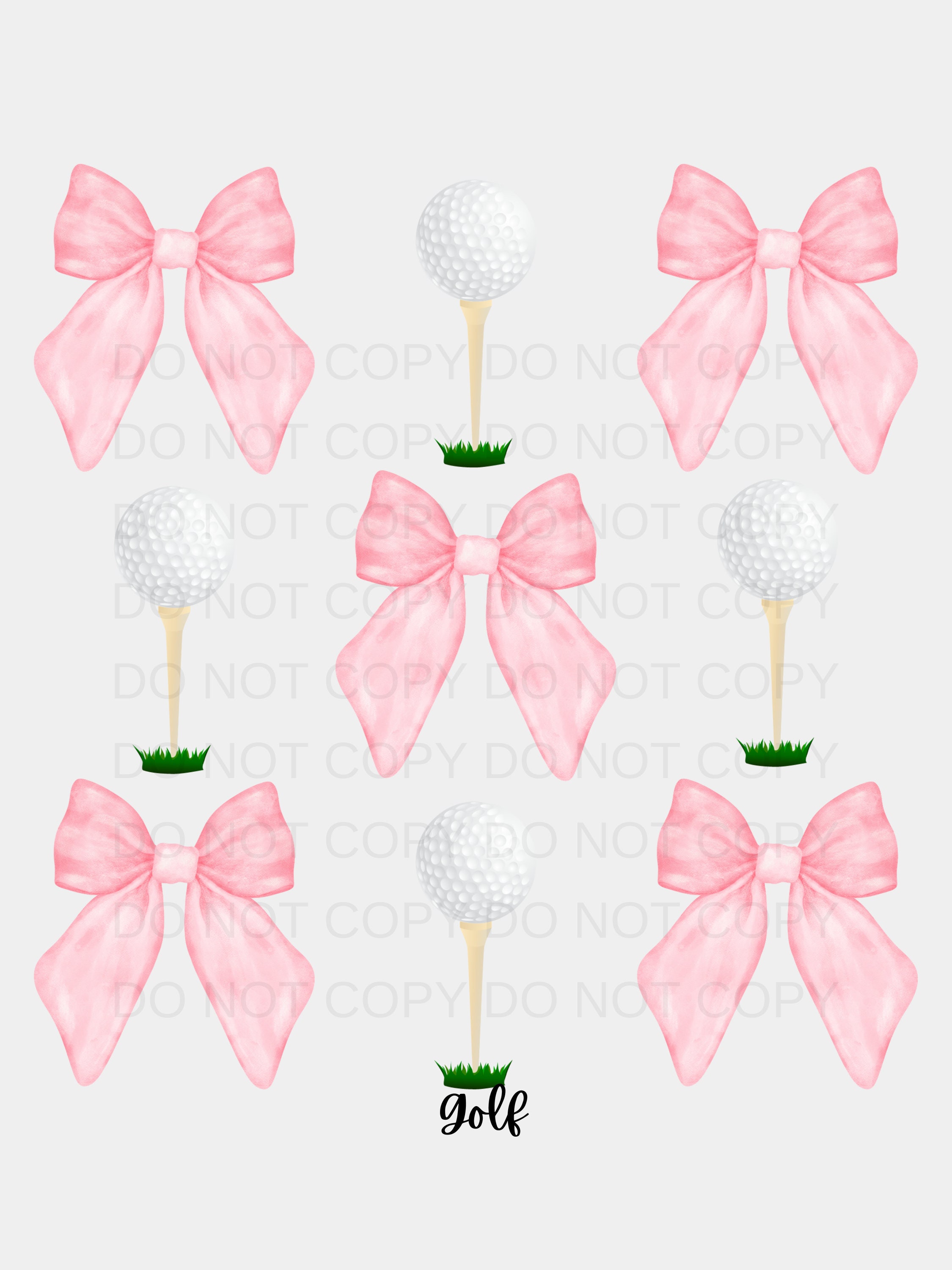 Coquette Bow Golf PNG Preppy Design - Sublimation Design Download ...