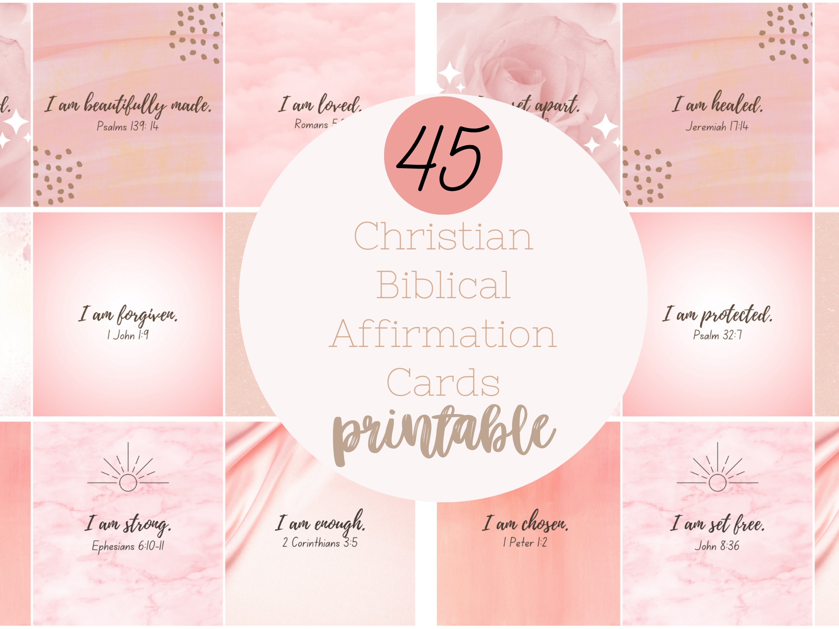 Christian Affirmation Cards Daily Affirmation Cards Pink Kindness ...