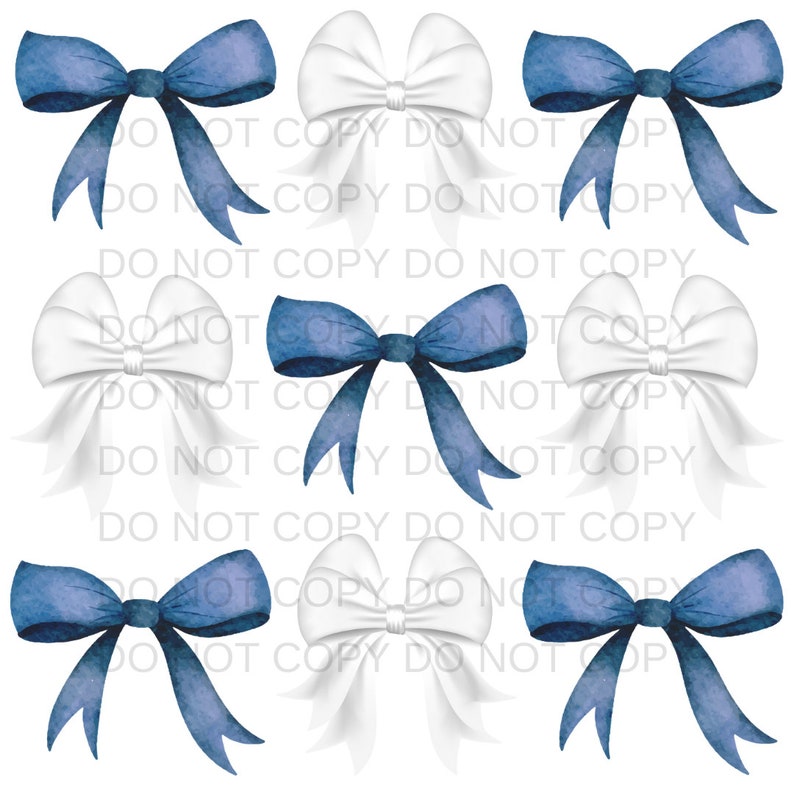 Coquette Navy Blue and White Team Color Bows PNG Preppy Design ...
