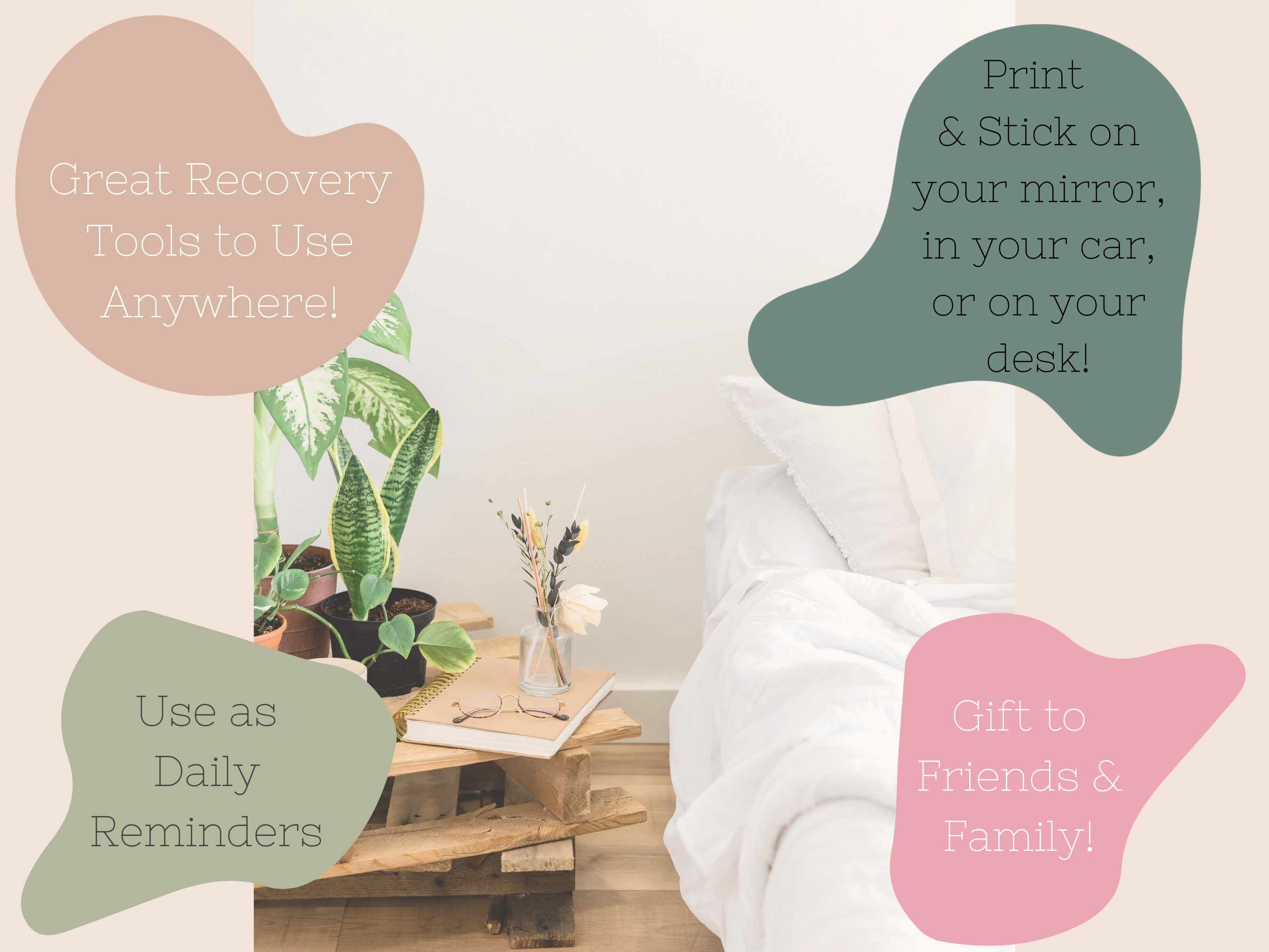 Al-anon AA BUNDLE Slogan Cards | Sobriety Inspirational Cards | Floral ...