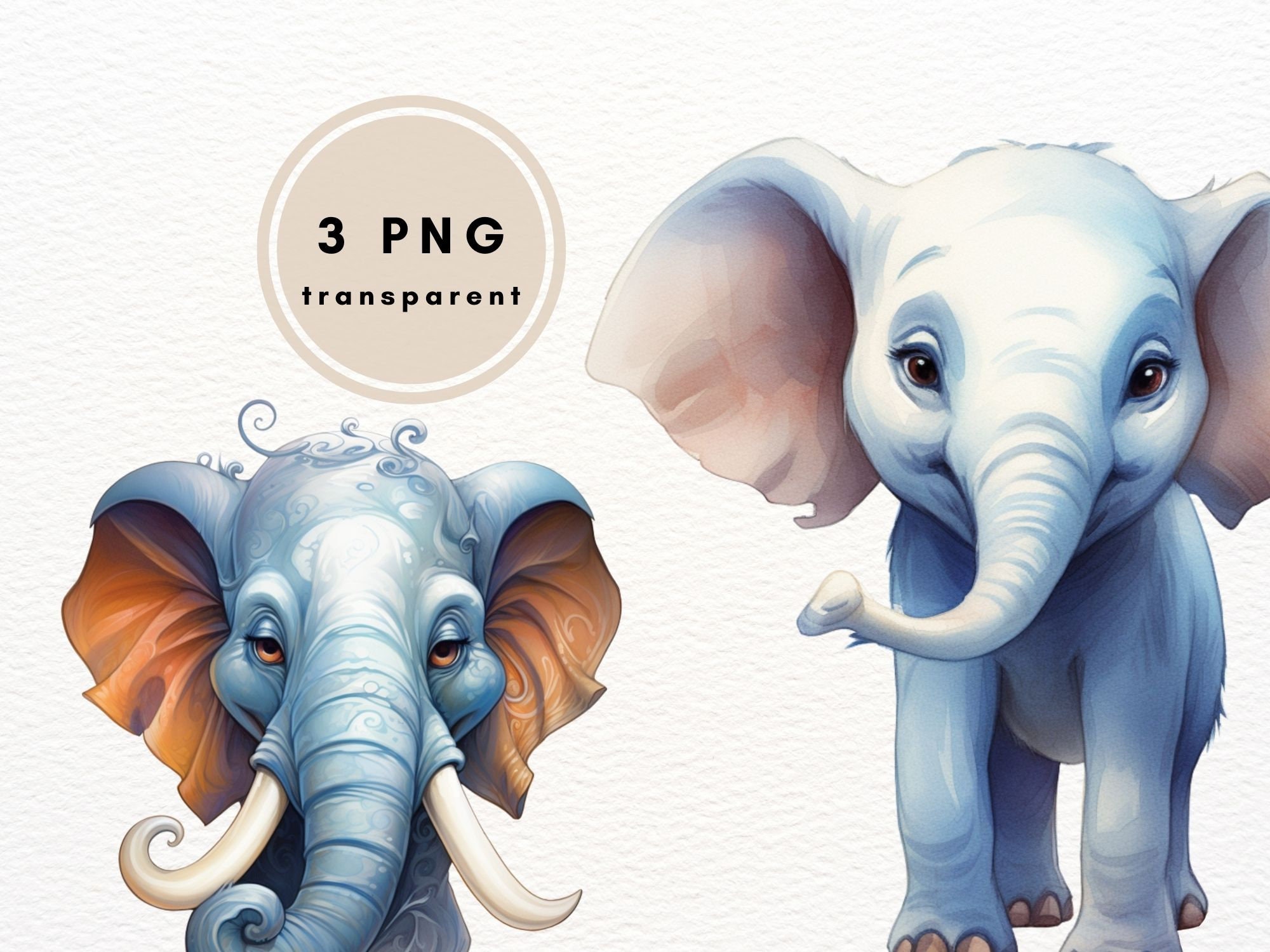 Elephants Clipart Baby Elephant PNG Clipart Bundle 3 High - Etsy