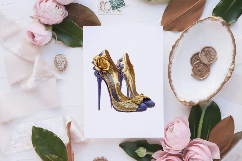 Beautiful Single Shoe Clipart Single PNG Image Invitations - Etsy